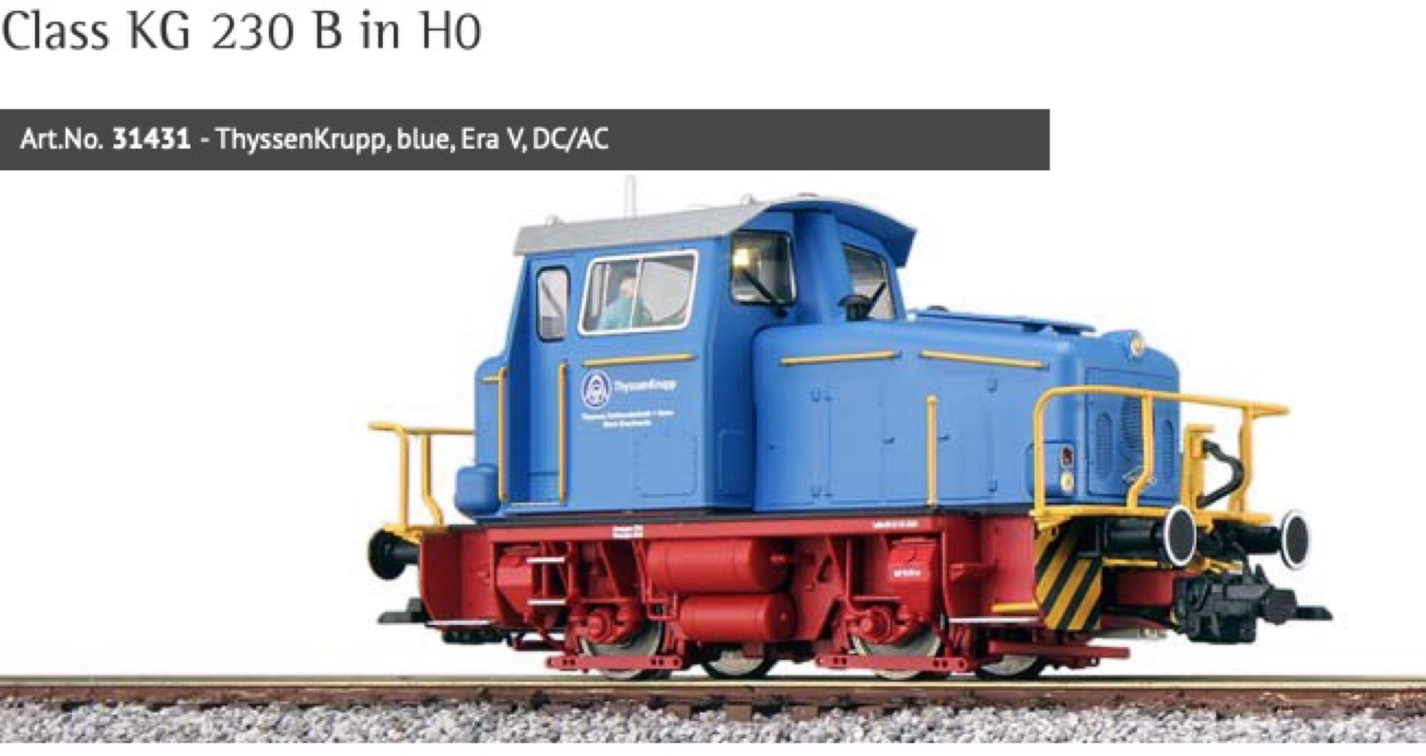 ESU 31431 - Dieselengine, H0, KG230, ThyssenKrupp, blue, Era V ...