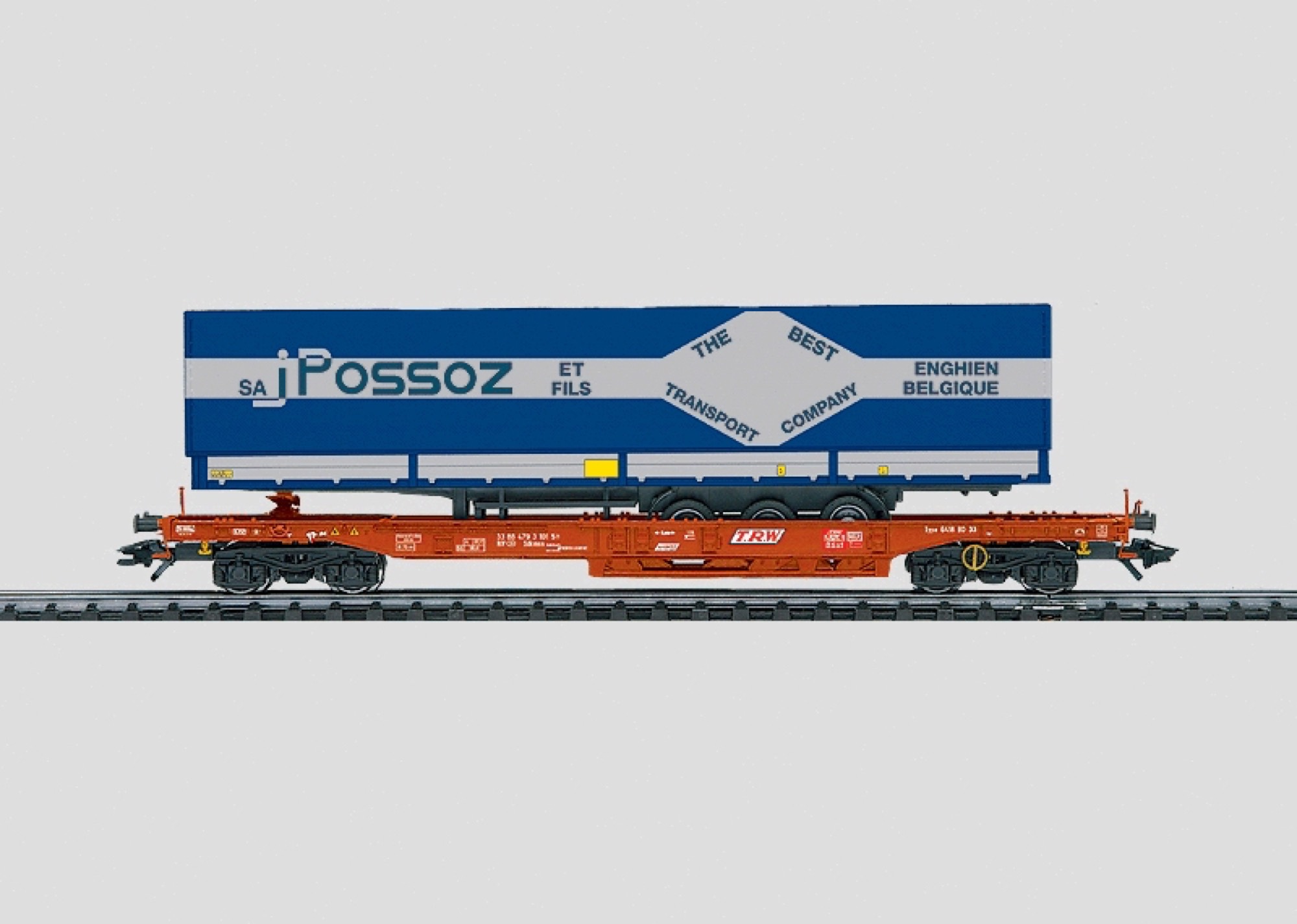 Märklin 47446 - Taschenwagen mit Sattelanhänger.