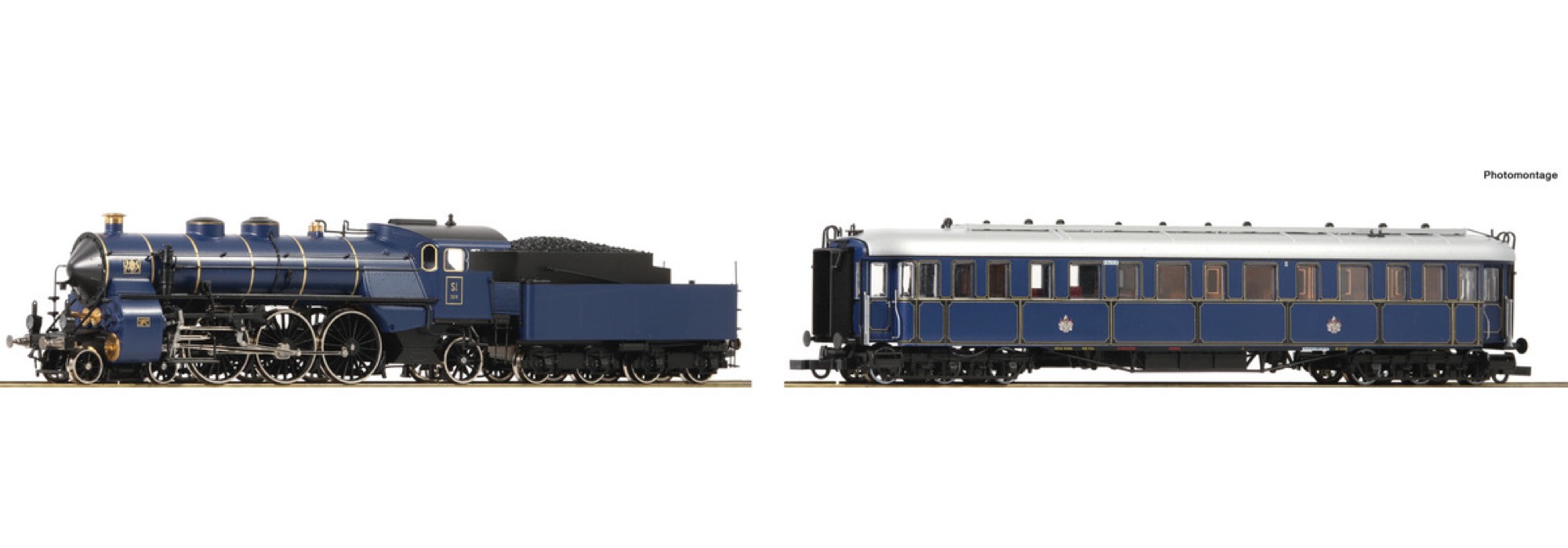 Roco 61472 - 2-tlg. Set: Dampflokomotive Gattung S 3/6 und Salonwagen ...
